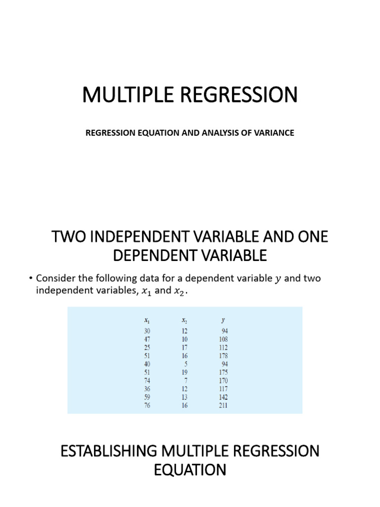 Multiple Regression | PDF | P Value | Analysis Of Variance