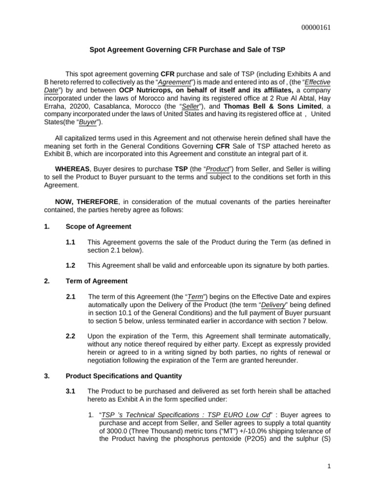 Thomas Bell & Sons Limited - Contract-00000161 - UnsignedContract | PDF ...