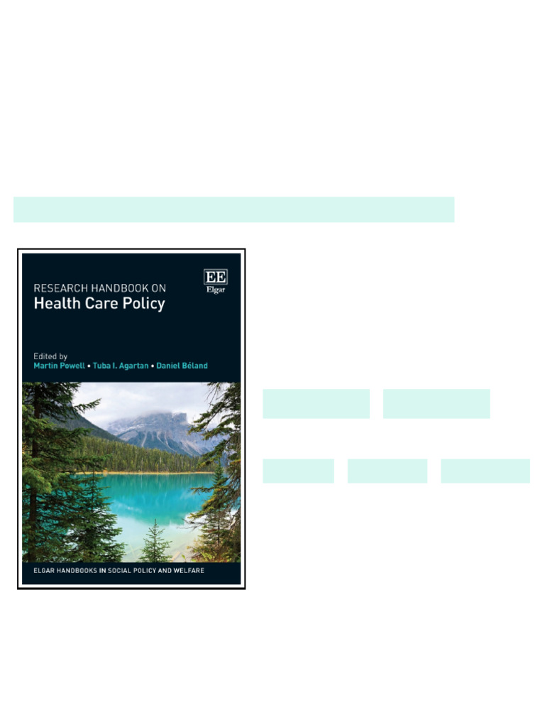 Research Handbook on Health Care Policy 1st Edition Martin Powell ...