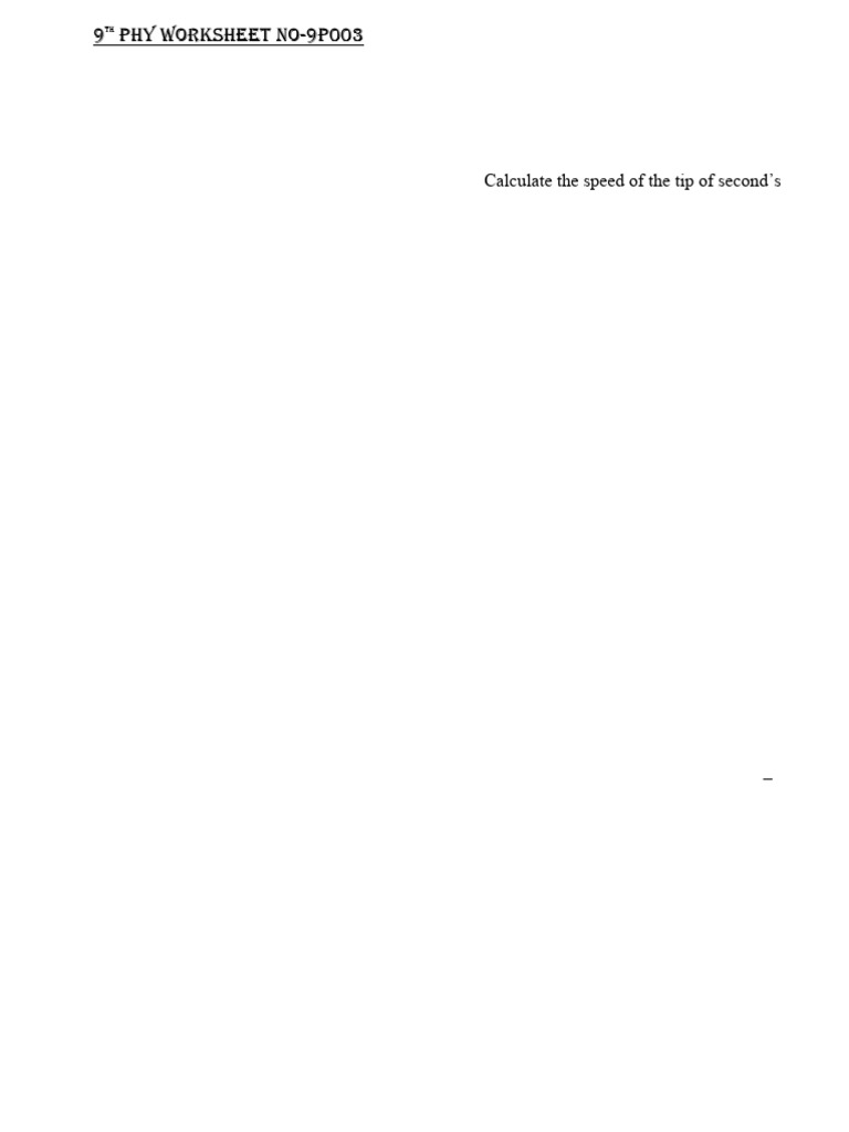 9th Worksheet Phy Ch01 Set-9p003 Eqn of Motion 12062024 | PDF | Acceleration | Speed