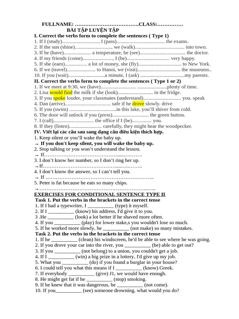 Conditional Sentences Practice Exercises | PDF | Air Pollution | Recycling