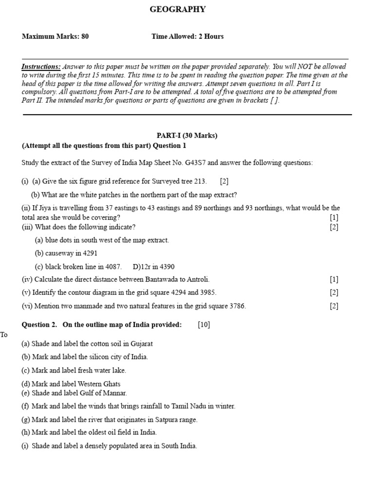 Geography Exam Paper Instructions | PDF | Rain | Agriculture