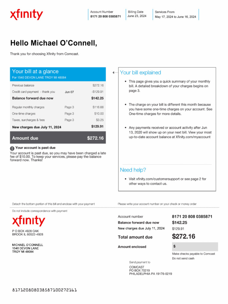 XFinity Bill | PDF