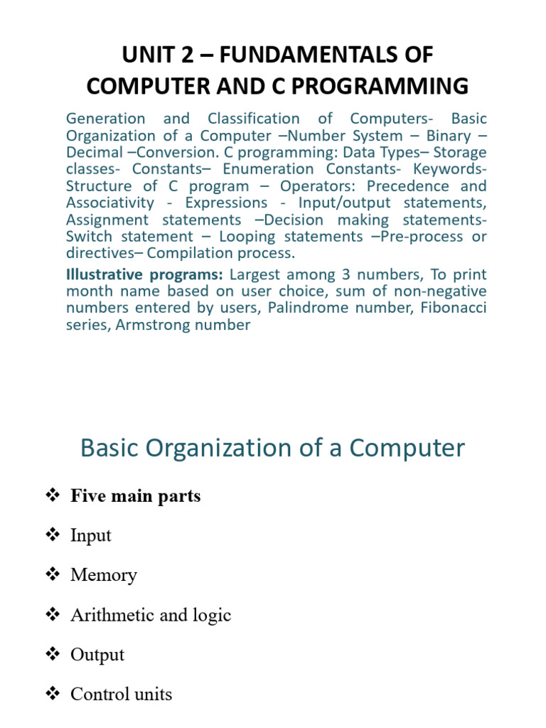 Unit 2 Notes | PDF | Computer Data Storage | Data Type
