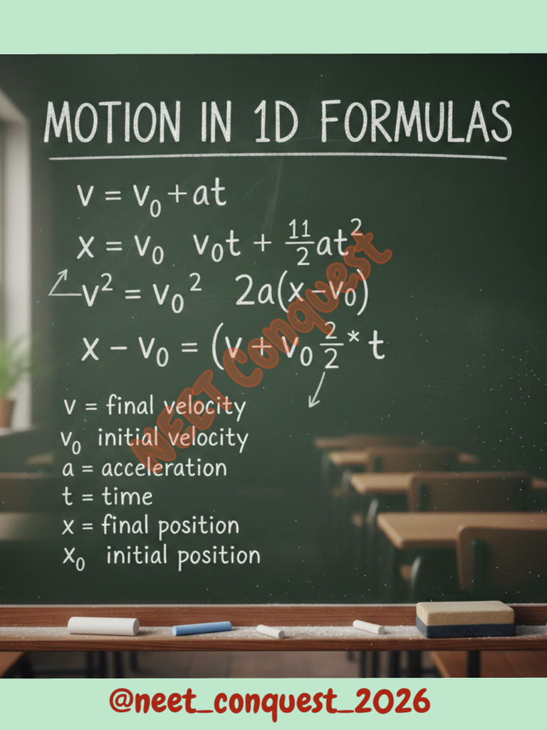 Motion 1D Formulas ??? | PDF