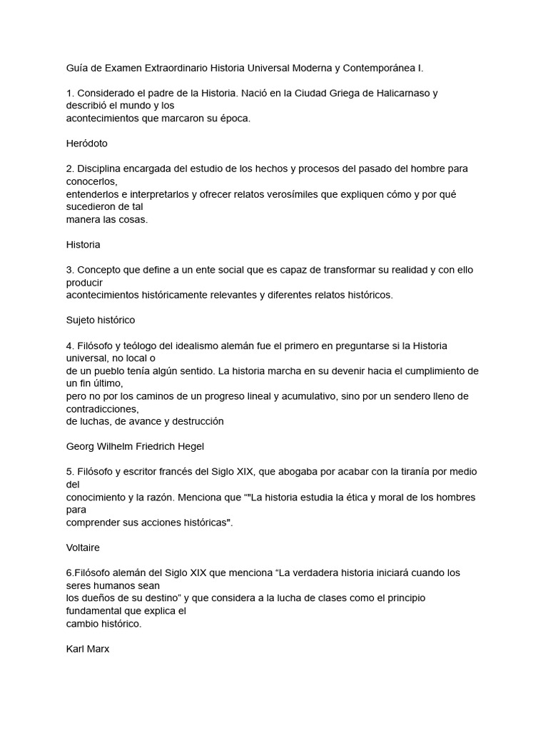 Guía de Historia Universal Moderna | PDF | Historiografía | revolución ...
