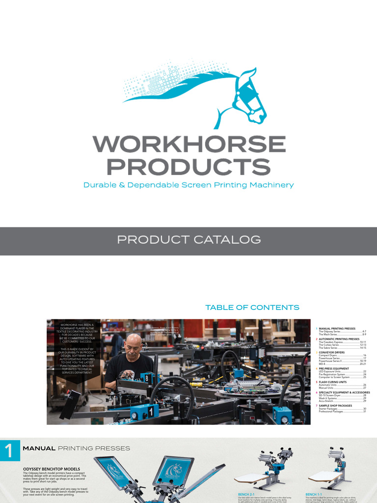 Workhorse Printing Equipment Catalog | PDF | Printer (Computing) | Pallet