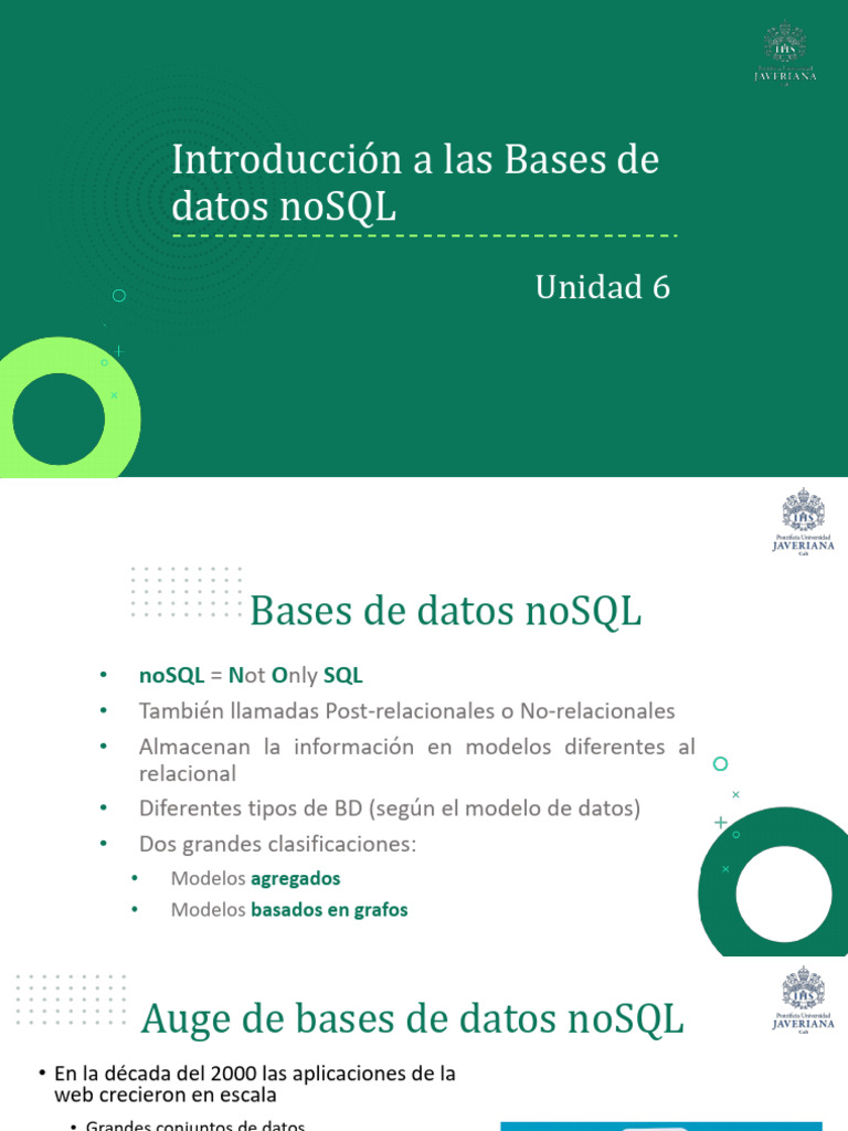 U6-Intro BD NoSQL - Por Prof. María C. Pabon | PDF | No Sql | Bases de ...