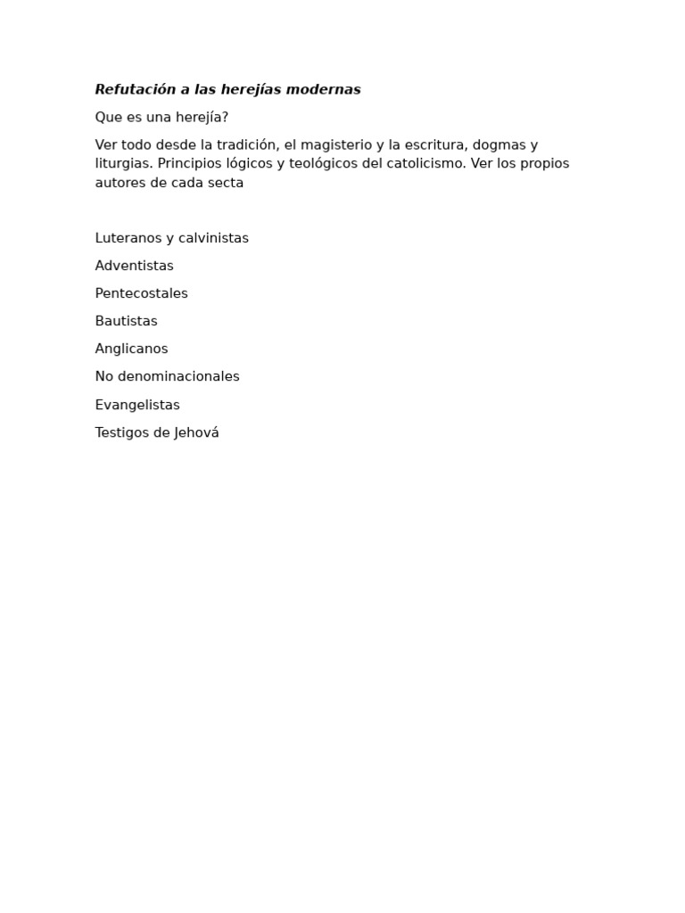 Refutación de Herejías Modernas | PDF