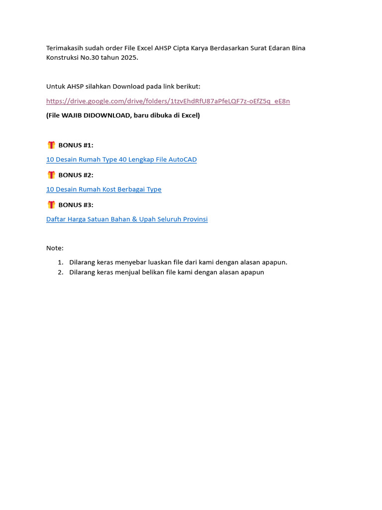 Download File Excel AHSP Cipta Karya 2025 | PDF