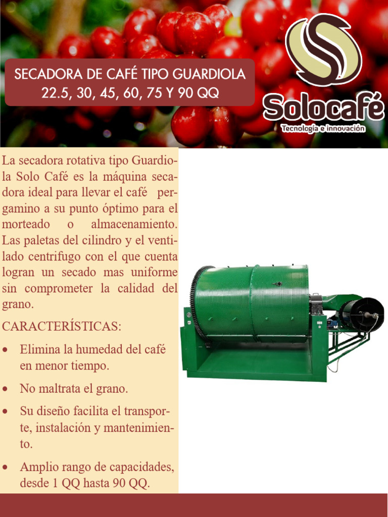 Secadora Guardiola 22.5, 30, 45, 60, 75 y 90 QQ Ficha | PDF