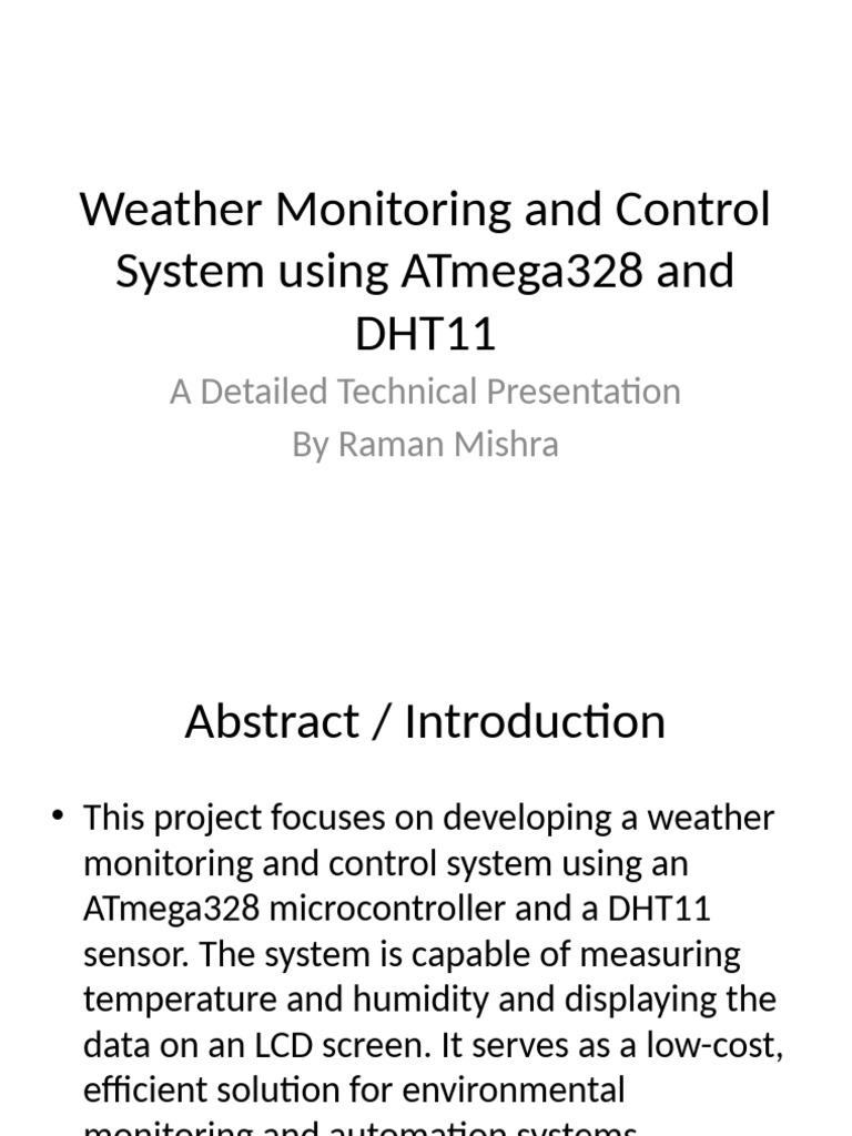 Weather Monitoring and Control Detailed | PDF | Sensor | Power Supply