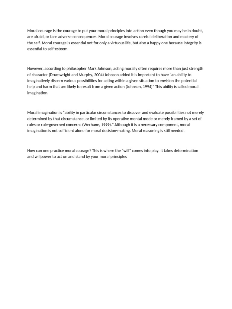 Understanding Moral Courage and Imagination | PDF