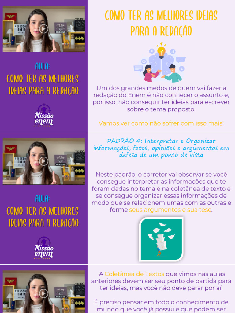 Aula 10 - Como Ter Ideias Mesmo Se Você Não Sabe Nada Sobre o Tema | PDF