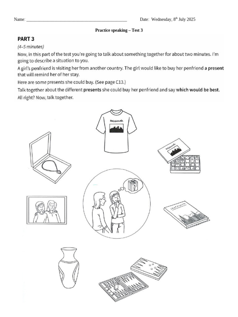 Souvenir Gift Dialogue Practice | PDF