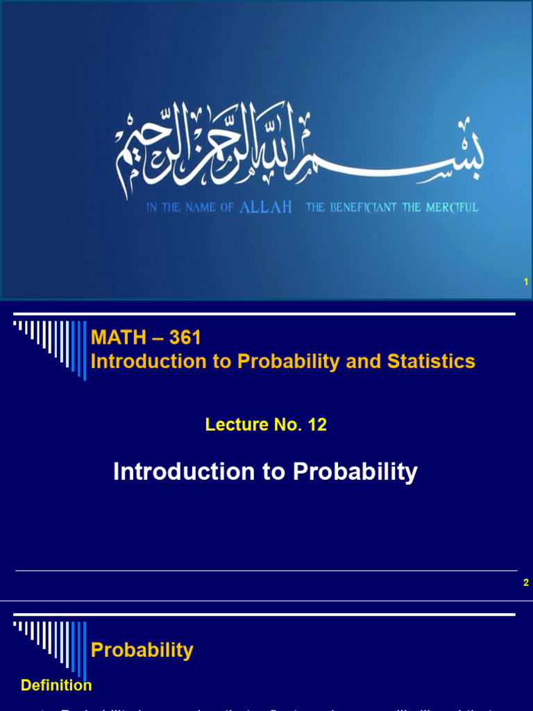 Introduction to Probability Concepts | PDF | Probability | Probability ...
