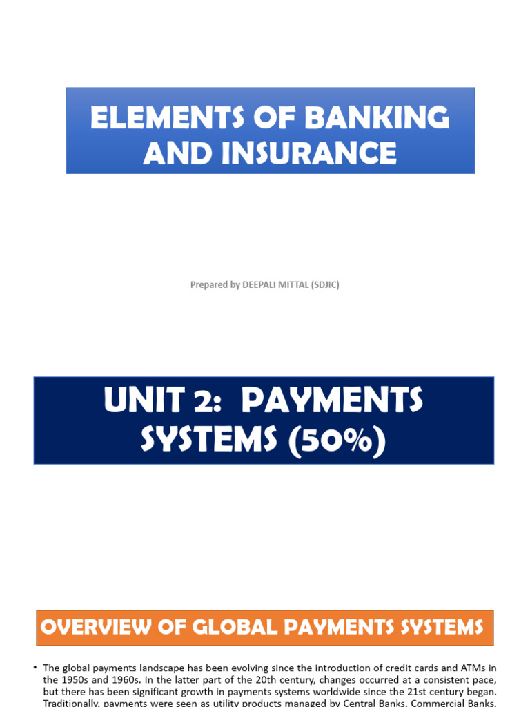 Unit 2 Payments Systems | PDF | Cheque | Payments