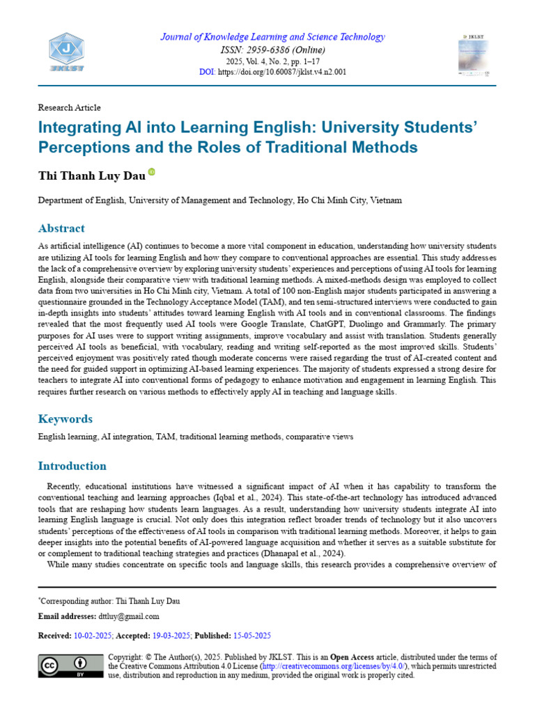 Integrating AI Into Learning English | PDF