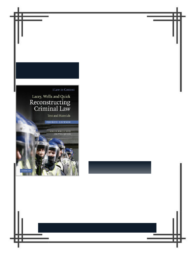 Lacey Wells and Quick Reconstructing Criminal Law Text and Materials ...