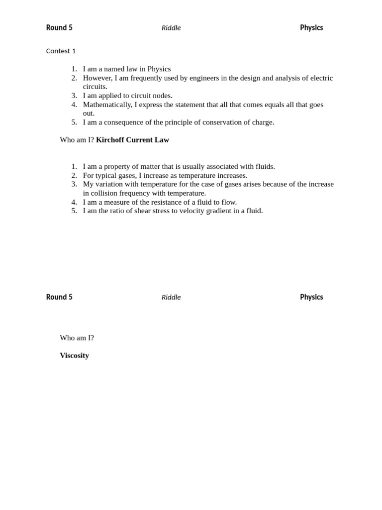 Round 5 - Physics 2018 | PDF | Elementary Particle | Electron