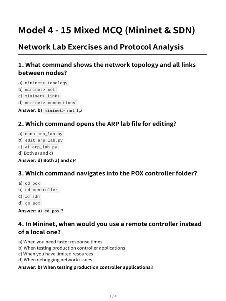 Model 4 MCQ 15 Questions | PDF | Software | Telecommunications