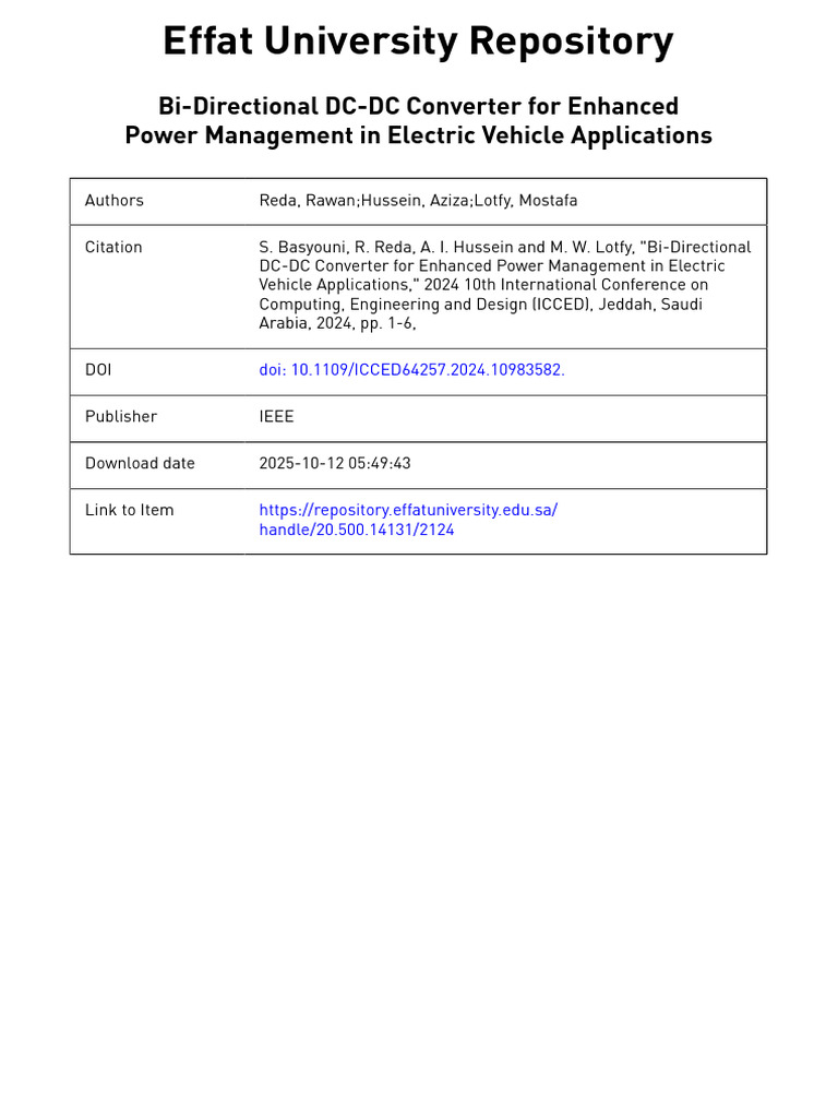 Bi-Directional DC-DC Converter For Enhanced Power Management in ...