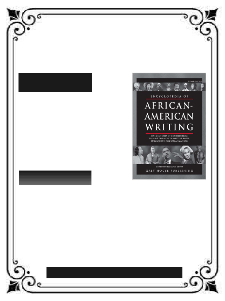 Encyclopedia of African American Writing Second Edition Shari Dorantes ...