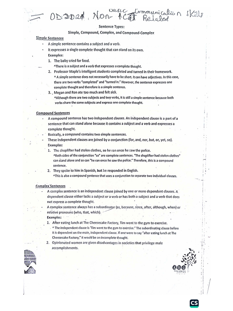 Sentences Structure | PDF