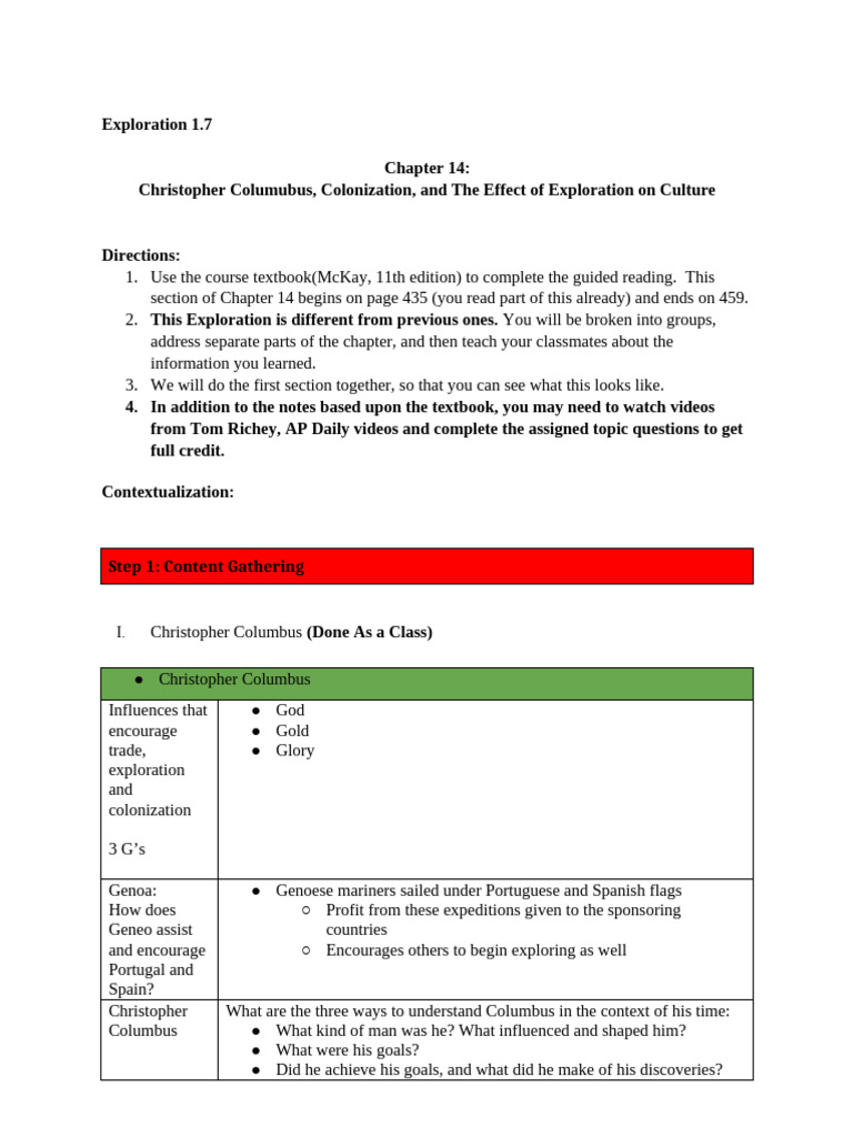 Exploration 1.7 The Impact of Columbus | PDF | New World | Atlantic ...