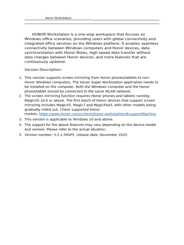 Honor Workstation: Seamless Windows Integration | PDF