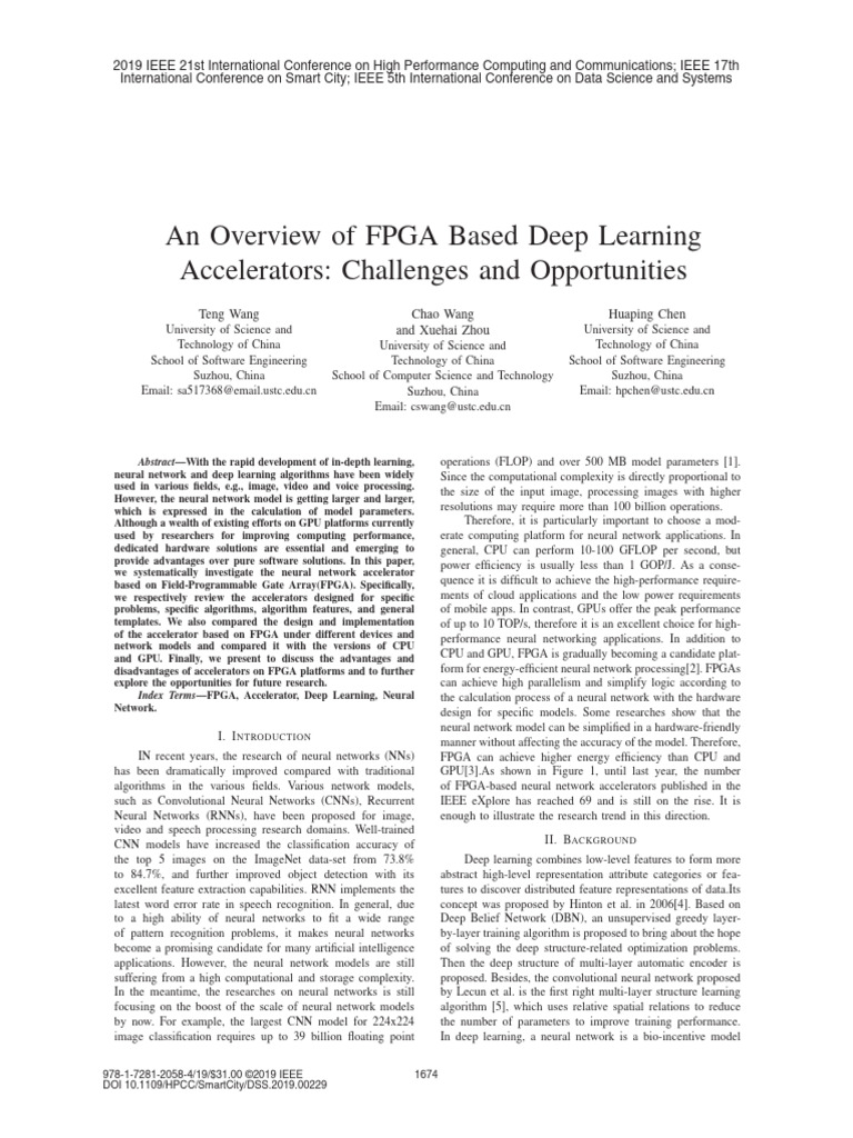An Overview of FPGA Based Deep Learning | PDF | Deep Learning | Parallel Computing