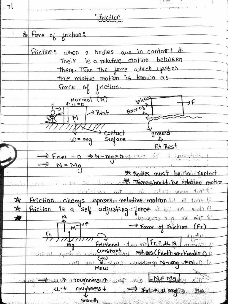 Friction Notes | PDF