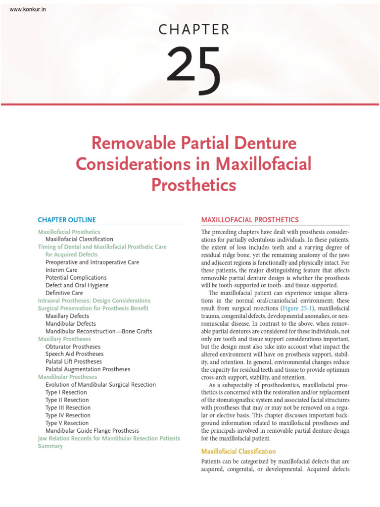 Maxillofacial Prosthetics Overview | PDF | Prosthesis | Prosthodontics