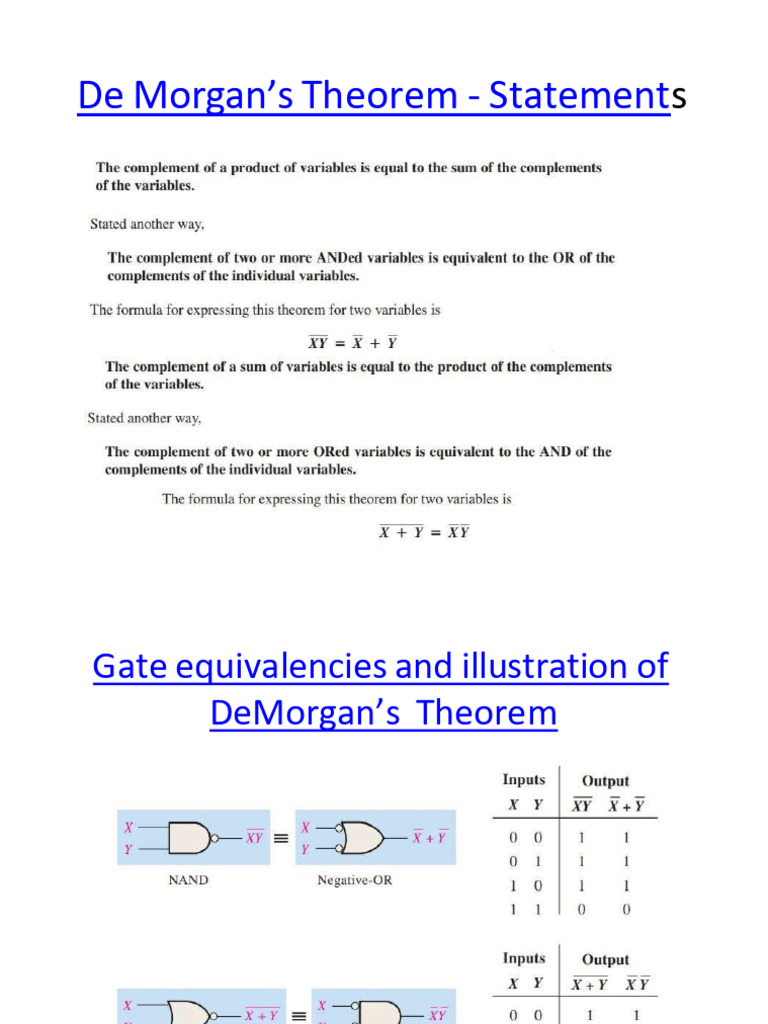 De Morgans Law | PDF