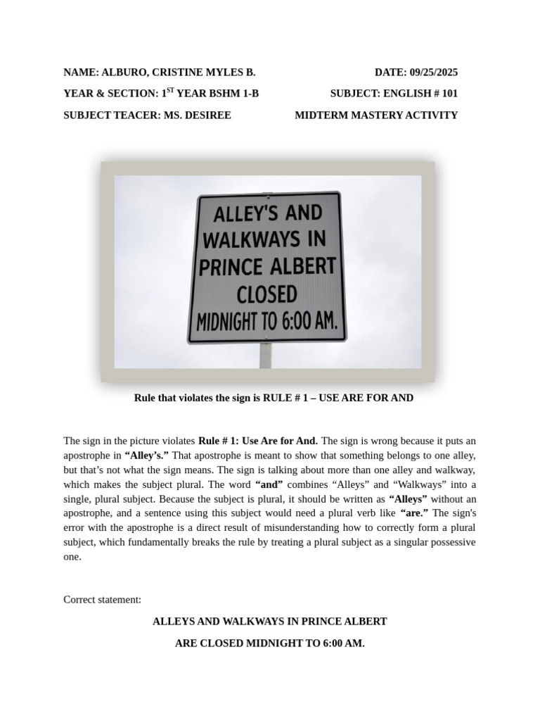 Sign Error: Apostrophe Misuse Explained | PDF