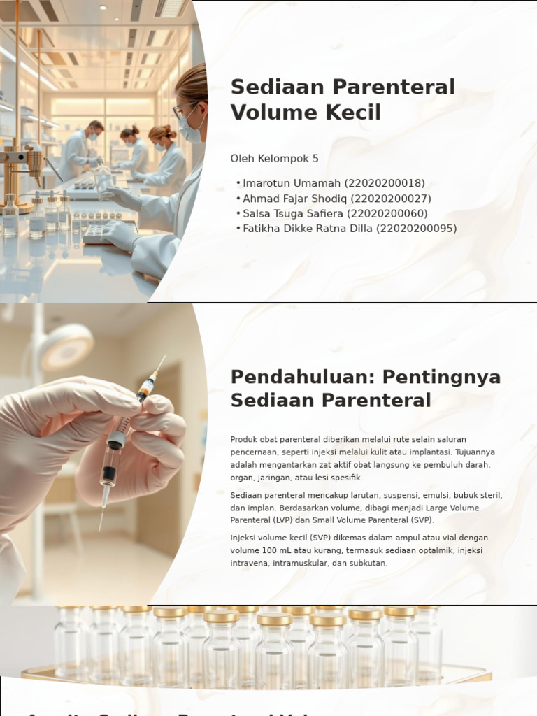 Sediaan-Parenteral-Volume-Kecil - Kel 05 | PDF