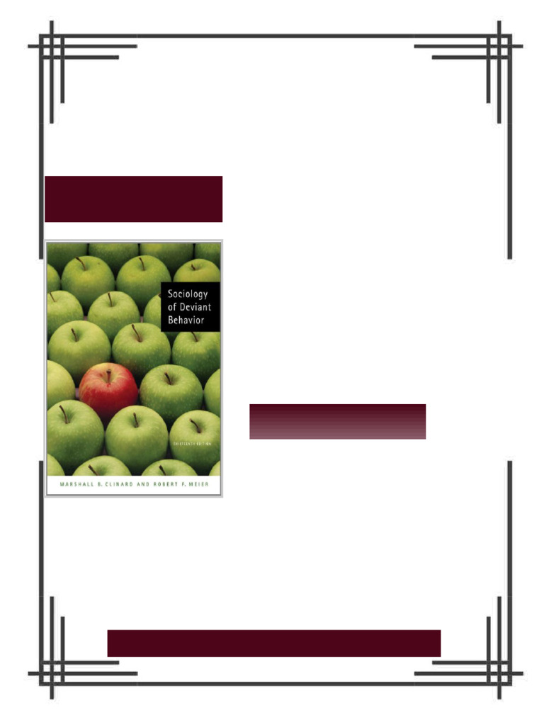 Sociology of Deviant Behavior 13th Edition Marshall B.Clinard Ebook Full-Feature PDF | PDF ...