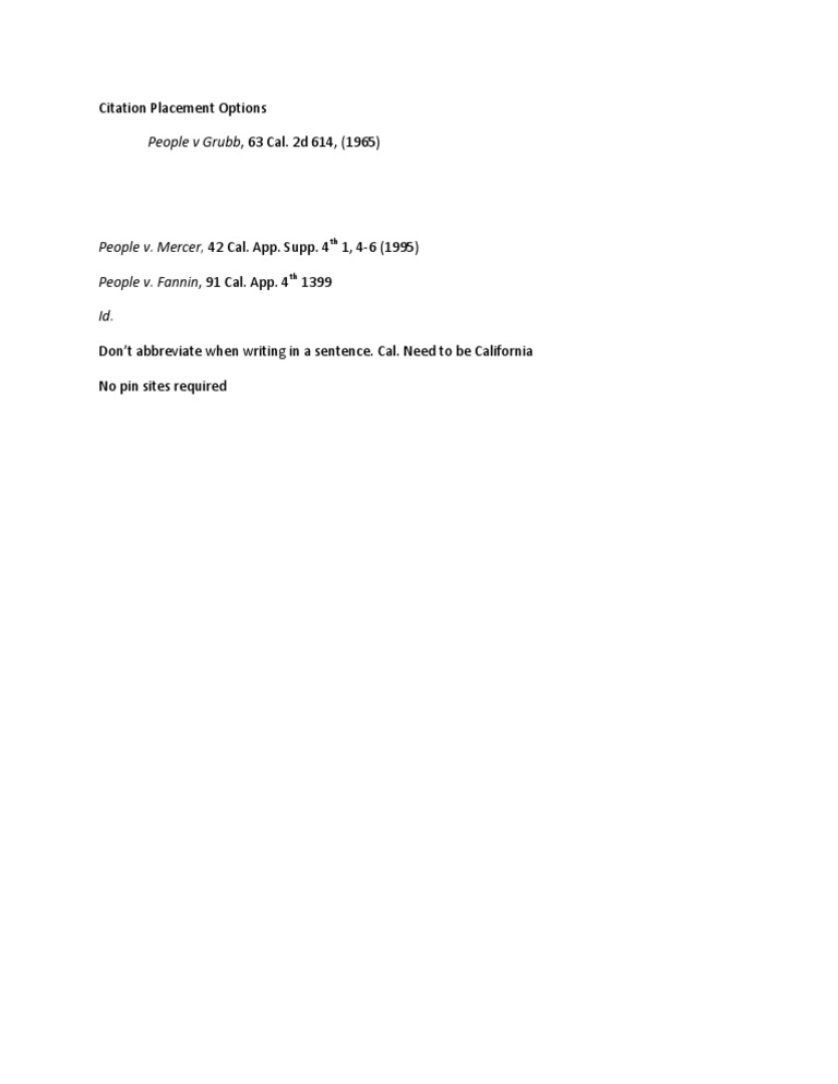 Citation Placement Options | PDF