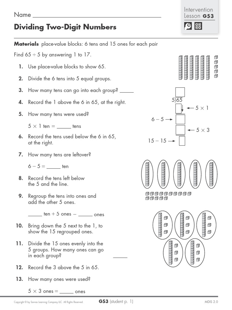 G53 - Dividing Two-Digit Numbers | PDF | Chess | Chess Theory