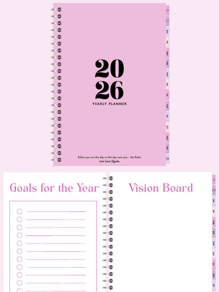 2026 Yearly Planner and Goals | PDF