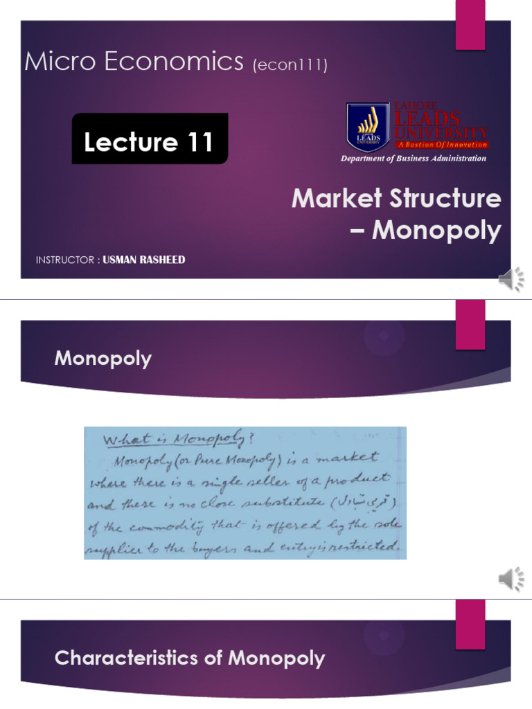 Market Structure - Monopoly | PDF