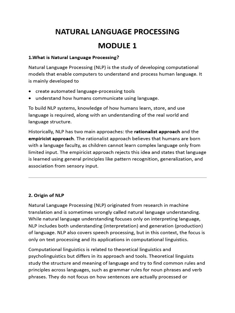 Understanding Natural Language Processing | PDF | Semantics | Word