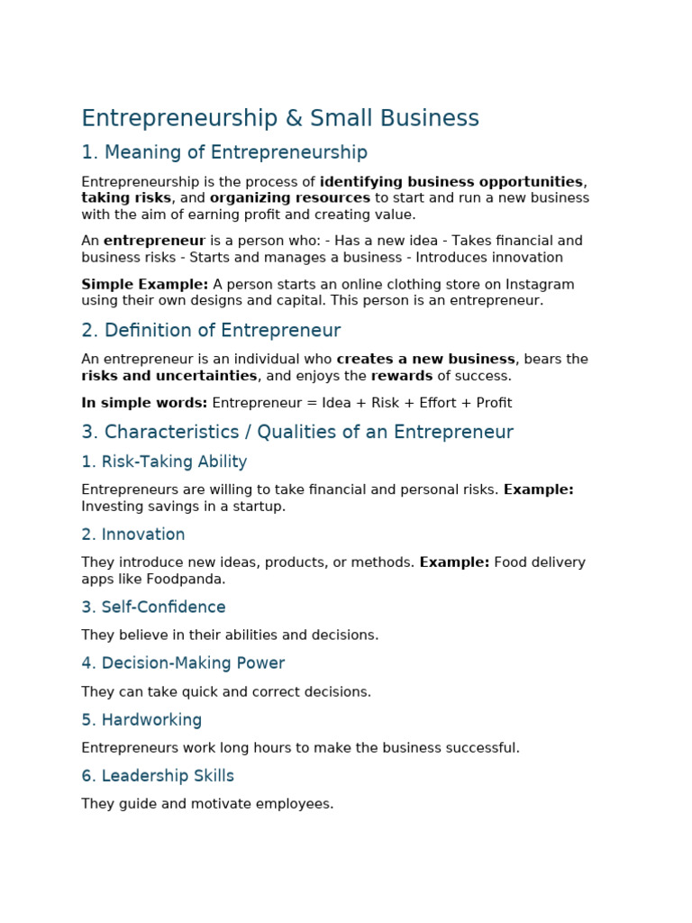 Chapter 5 Entrepreneurship & Small Business - Introduction To Business ...