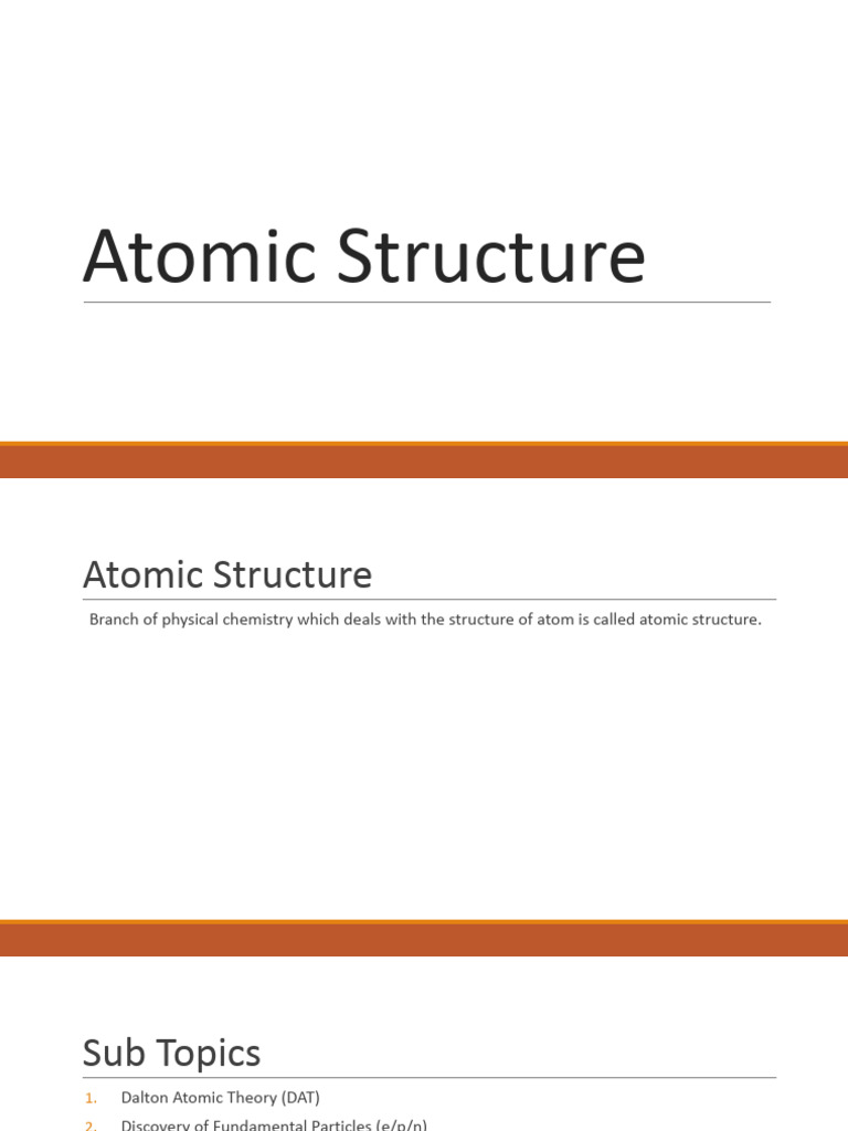 11th - 2.atomic Structure | PDF | Atoms | Atomic Nucleus