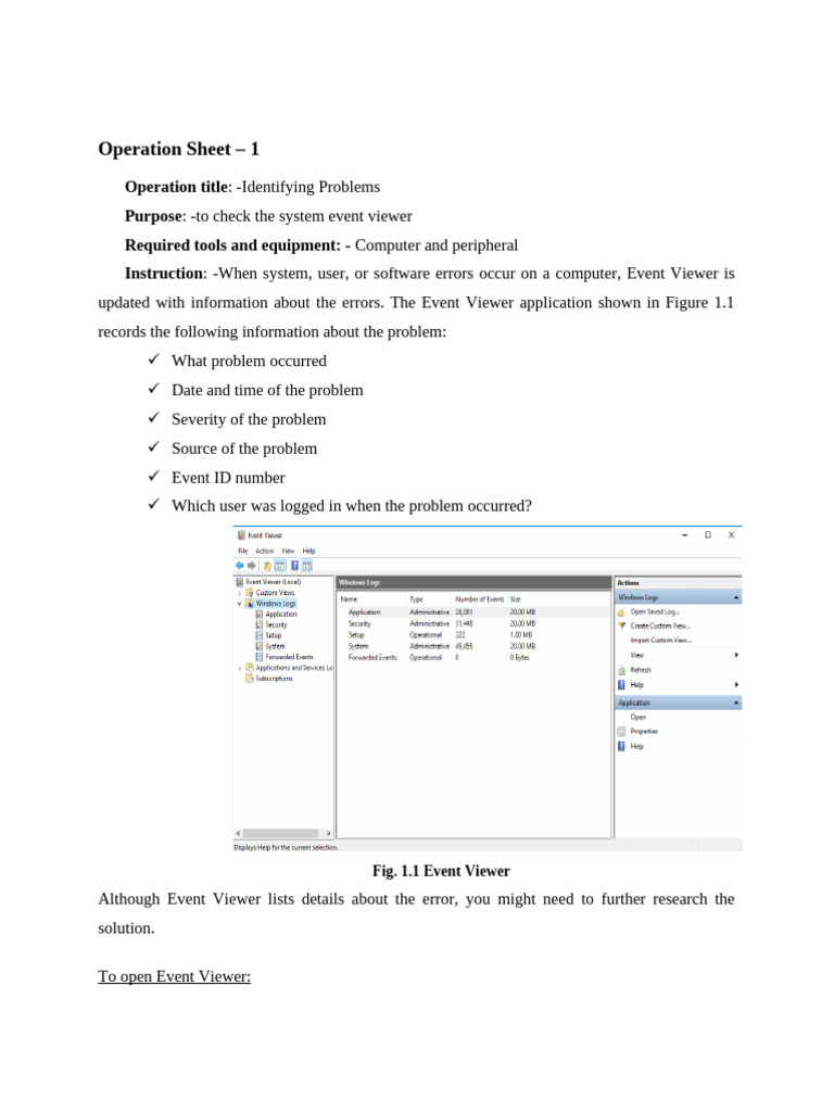 Operation Sheet | PDF