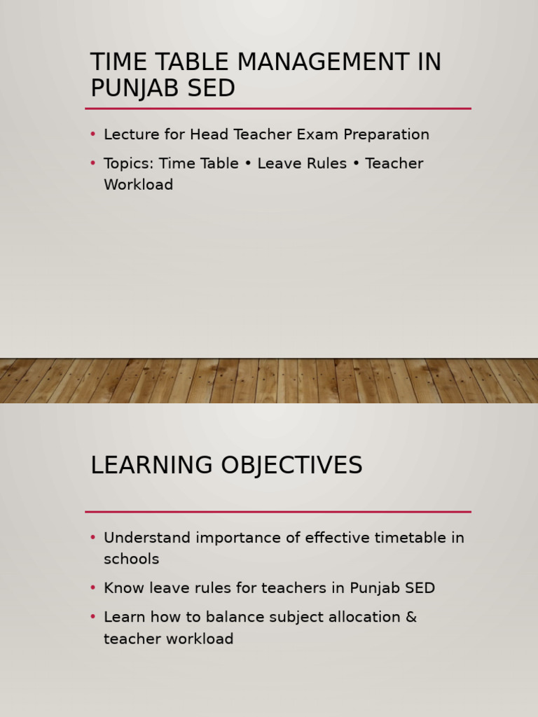 Timetable Leave Workload Presentation | PDF | Teachers | Parental Leave