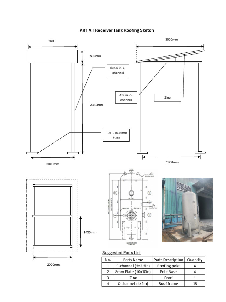 Air Receiver Tank Roofing Design | PDF