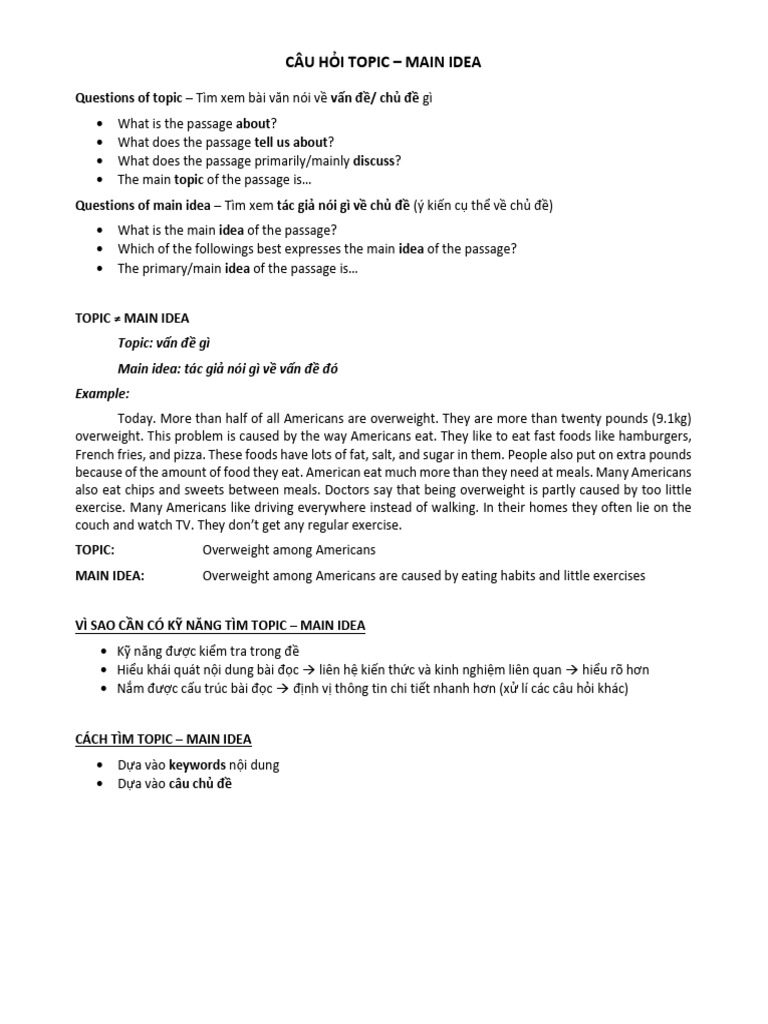 Identifying Topic and Main Idea | PDF