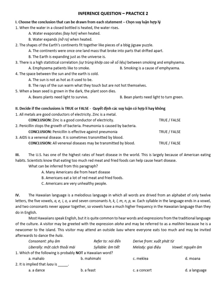 Inference Questions Practice Guide | PDF | Desert