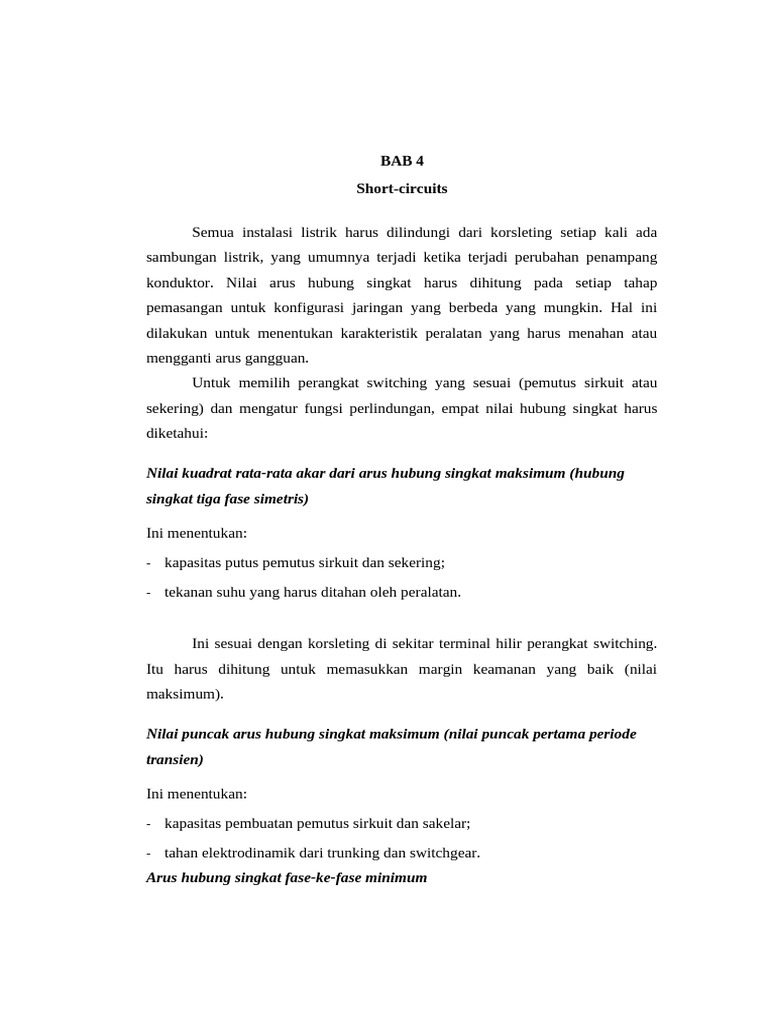 Perhitungan Arus Hubung Singkat Listrik | PDF